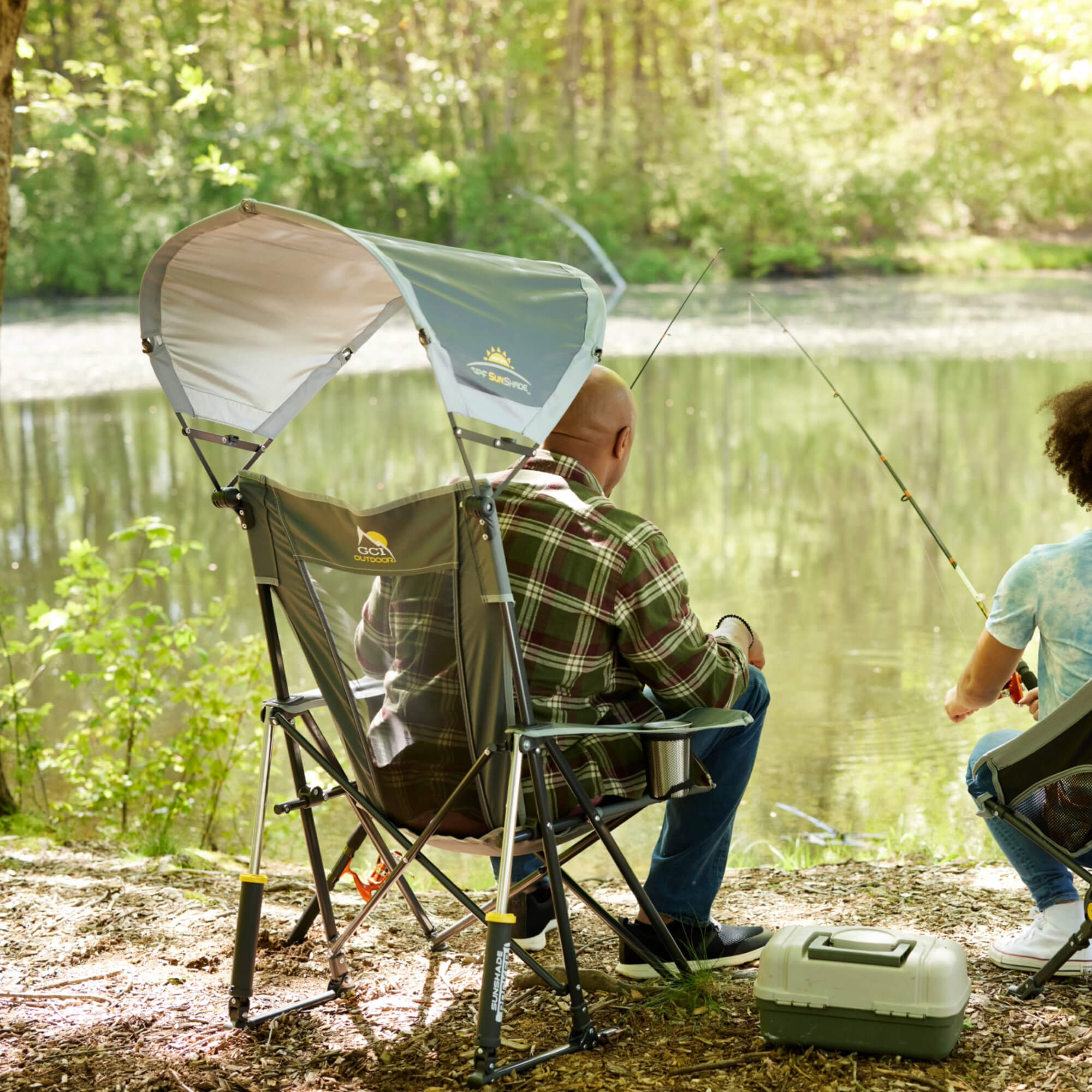 Sunshade Rocker | Foldable Rocking Chair | GCI Outdoor